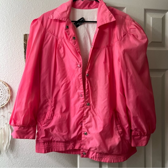 Current Seen | Jackets & Coats | Neon Pink Vintage Windbreaker Jacket ...
